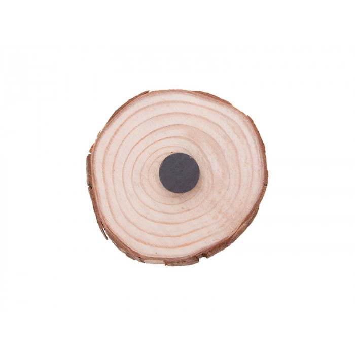 Raw Round Wood Fridge Magnet