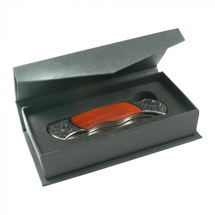 Black Knife Box with Folding Top