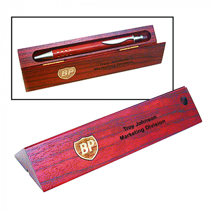 Wood Triangular Pen Box