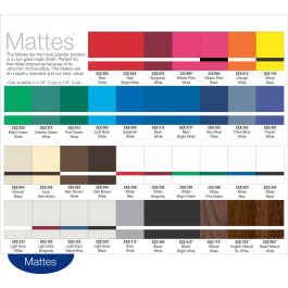 Rowmark Mattes Swatch Book Page