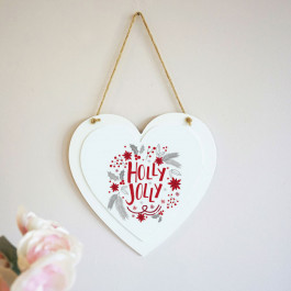 Hanging Heart Sign with 6.8" x 7" Printable Area